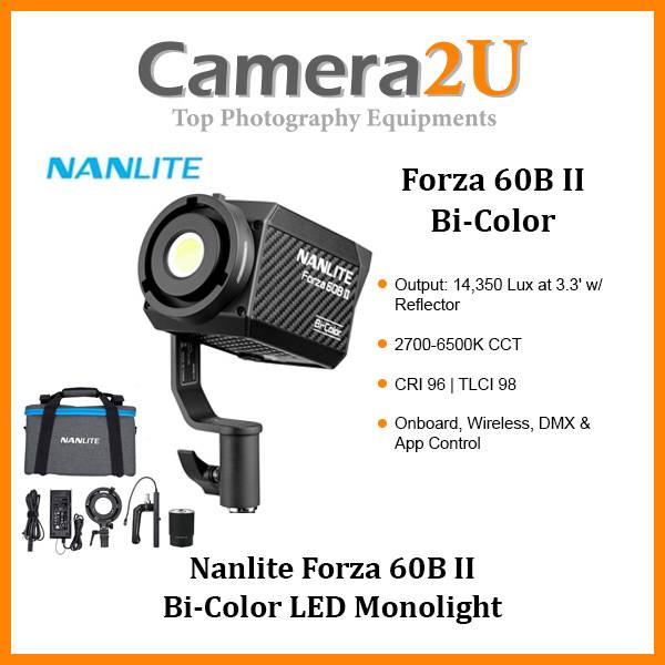 Nanlite Forza 60B II Bi-Color LED Monolight | Camera2u Malaysia Top Camera Equipments Store